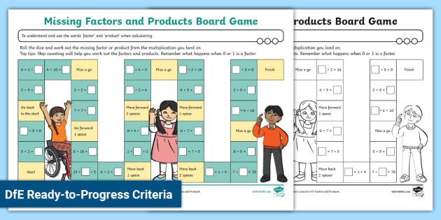 👉 Planit Maths Missing Factors and Products Board Game