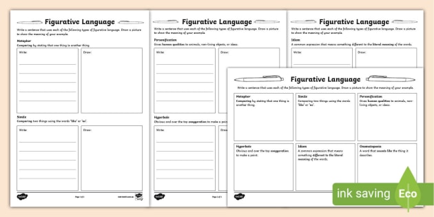 Figurative Language Worksheets