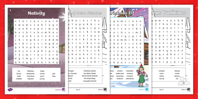 KS2 Christmas Word Searches Activity Pack (teacher made)