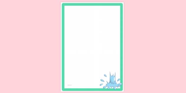 FREE! - Simple Fresh Water Page Border | Page Borders | Twinkl