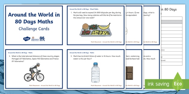 3-4 Around the World in 80 Days Maths Challenge Cards