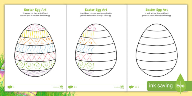 Fine Motor Skills Easter Egg Art Activity (teacher made)