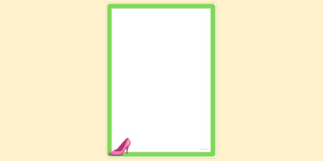 Simple Blank High Heels Page Border | Page Borders | Twinkl