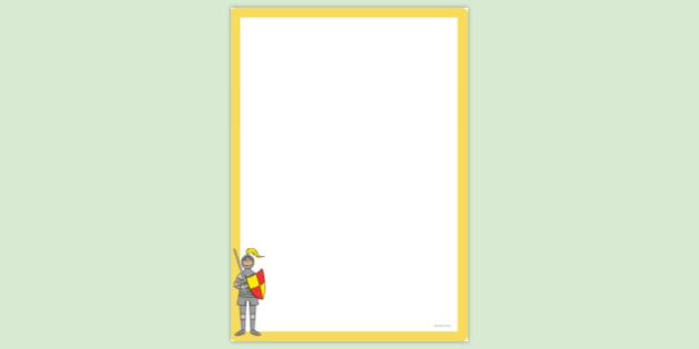 FREE! - Simple Blank Knight Page Border | Page Borders | Twinkl