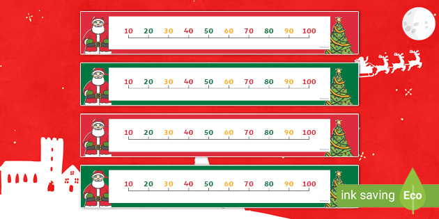 Christmas Number Line Banner (10-100) (teacher made)