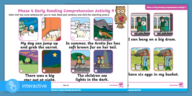 Interactive PDF: Phase 4 Early Reading Comprehension Activity 9
