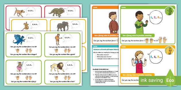 EYFS Maths Counting Chilli Challenges: Funny Voices