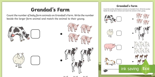 Grandad's Farm Counting Worksheet / Worksheet (teacher made)