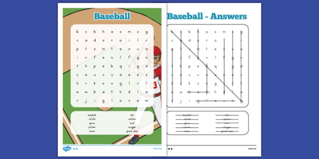 Baseball Word Search