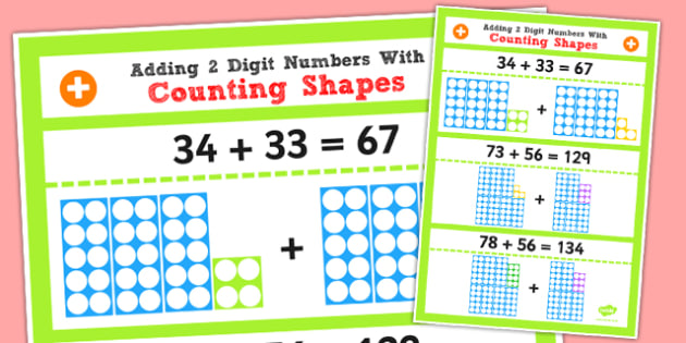 Year 2 Adding 2 2 Digit Numbers and Tens Using Counting Shapes
