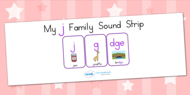 FREE! - My J Family Sound Strip - sound family, visual aid, literacy
