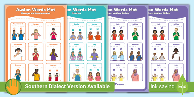 Printable Auslan Word Mat For Messages and Routines