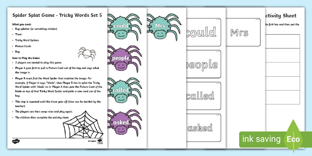 Spider Splat Set 5 (teacher made)