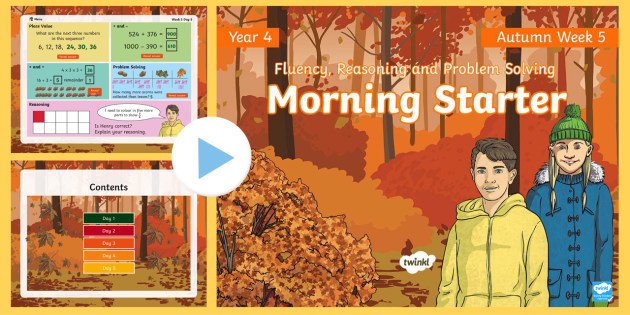 Year 4 Maths Autumn Morning Starter PowerPoint 5