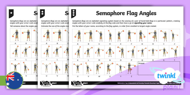Year 5 Geometric Reasoning: Semaphore Flag Angles Home Learning Tasks