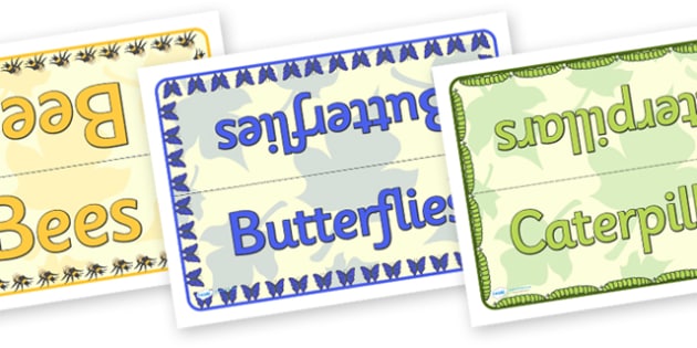 FREE! - Editable Class Group Table Signs (Minibeasts)