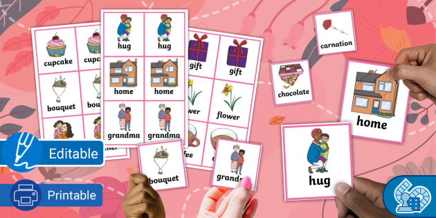 Mother's Day Vocabulary Card Game Activity - Snap Printable