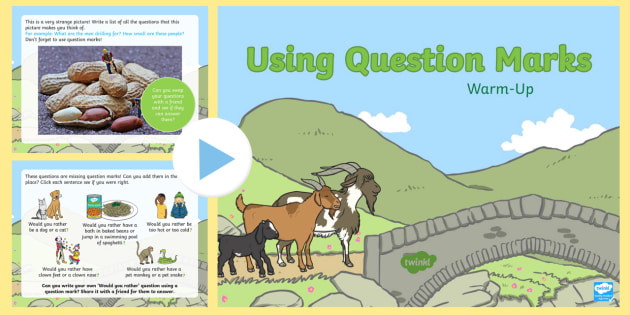 Year 1 Using Question Marks Warm-Up PowerPoint