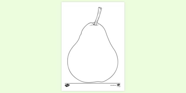 Colouring Page Of A Pear
