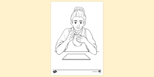 Students Doing Art Two Colouring | Colouring Sheets