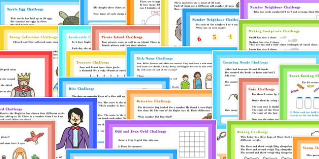 A4 LKS2 Mixed Maths Challenge Posters (teacher made)