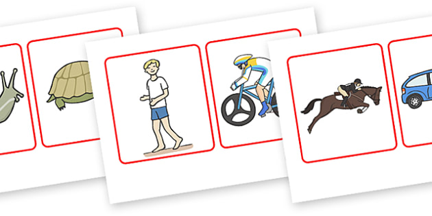 FREE! - Slowest To Fastest Ordering Cards (teacher made)