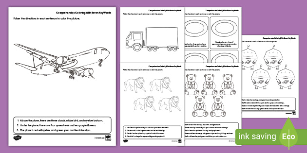 Comprehension Coloring With Seven Key Words Activity