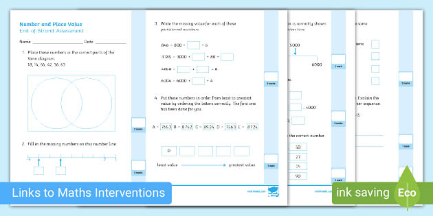 👉 Y4 Number and Place Value End-of-Strand Assessment