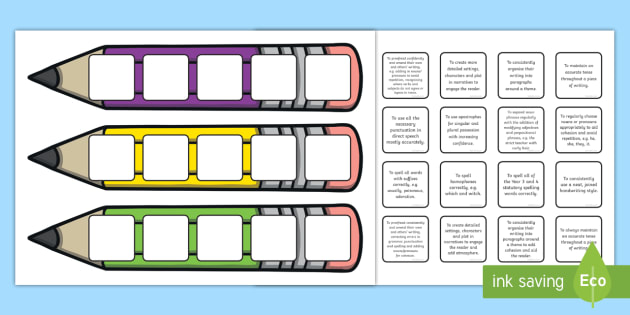 * NEW * Year 4 Writing Checklist Editable Pencil Cards - Y4, Year 4 ...