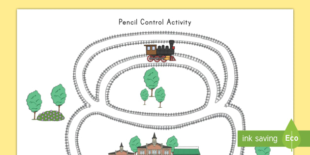 Train Track Pencil Control Activity - pencil control, fine motor skills