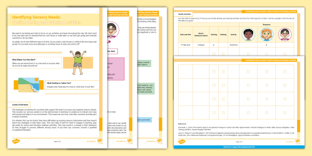 Identifying Sensory Needs: Tactile Alerting and Calming Activities