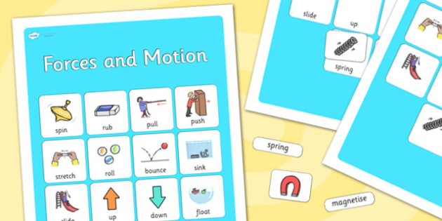 Forces and Motion Vocabulary Poster