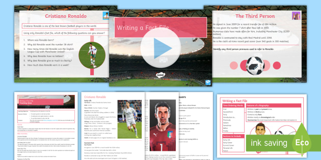 Writing a Fact File: Footballers (teacher made)