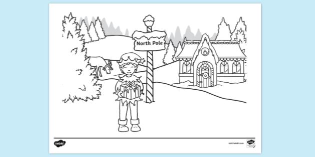 FREE! - North Pole Colouring | Colouring Sheets