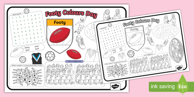 AFL Colouring Pages | Australian Sports Resource | Primary