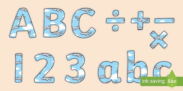 Aeroplane-Themed Display Lettering