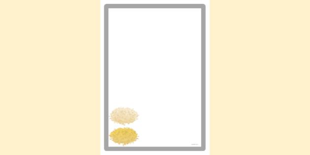 FREE! - Simple Blank Golden Rice Border | Page Borders | Twinkl