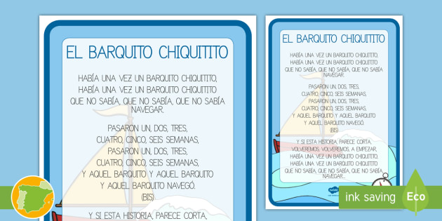 Póster DIN A4: El barquito chiquitito (teacher made)