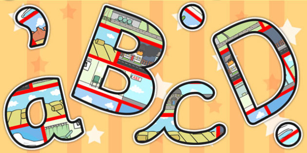 Small World Area Themed Display Lettering - small world, letters