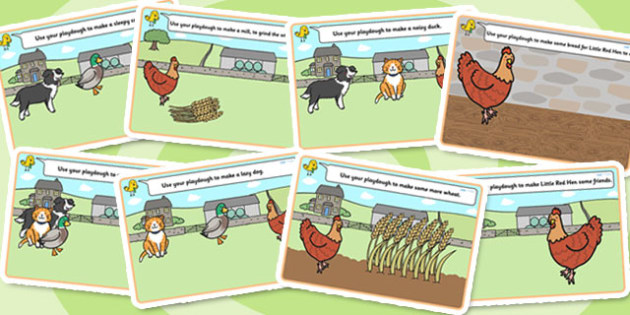 Little Red Hen Playdough Mats (teacher made)