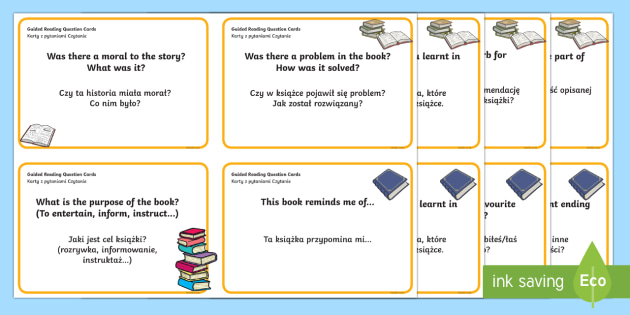 Guided Reading Question Cards English/Polish (teacher made)