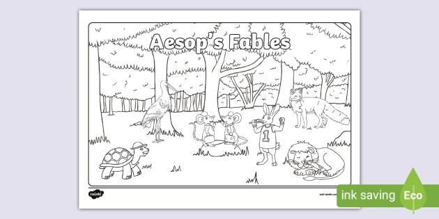 best version aesops fables coloring pages