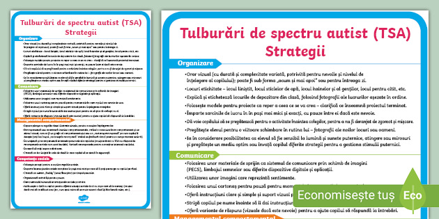 Strategii pentru TSA – Tulburare de spectru autist – România