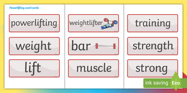 The Paralympics Powerlifting Word Cards (teacher made)