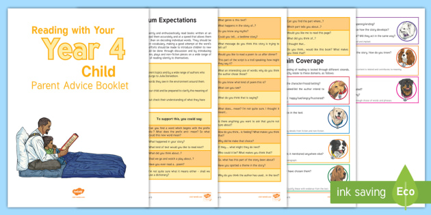 Year 4 Reading with Your Child Parent Advice Booklet