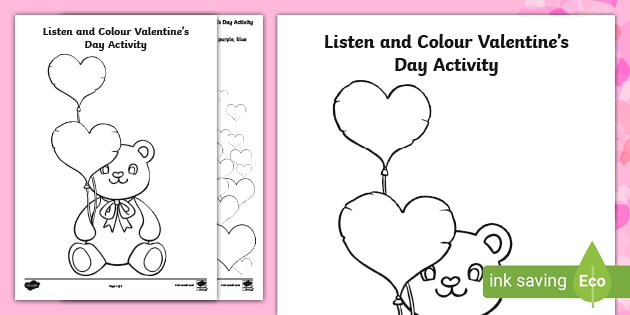 Listen and Colour Valentine's Day Activity (teacher made)