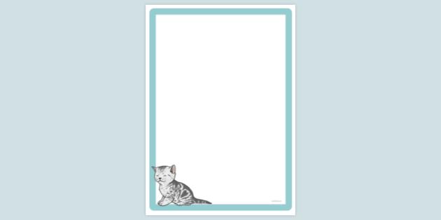 FREE! - Printable Kitten Page Border | Page Borders | Twinkl