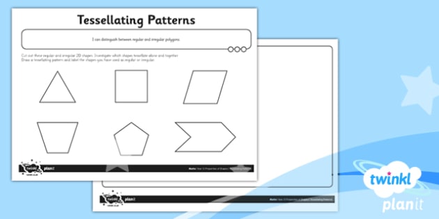 PlanIt Maths Y5 Properties of Shapes Tessellating Patterns Home Learning
