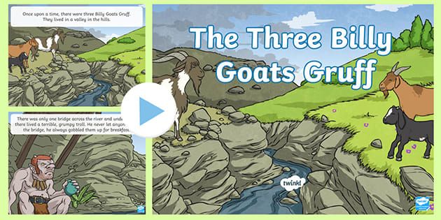 The Three Billy Goats Gruff Story PowerPoint (teacher made)