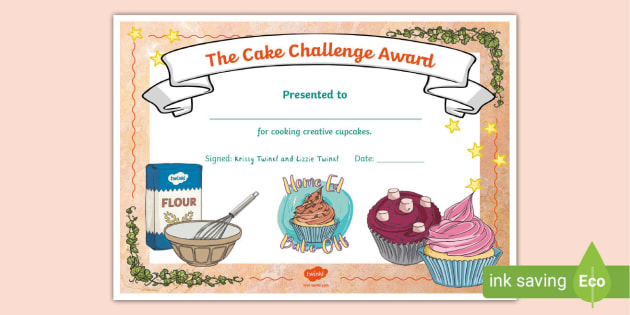 Bake-Off Challenge Cake Week Certificate (teacher made)